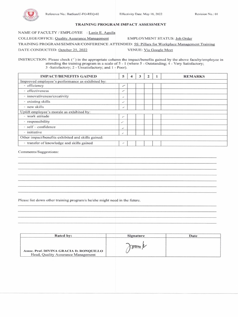 Training Program Impact Assessment - 2-2 | PDF
