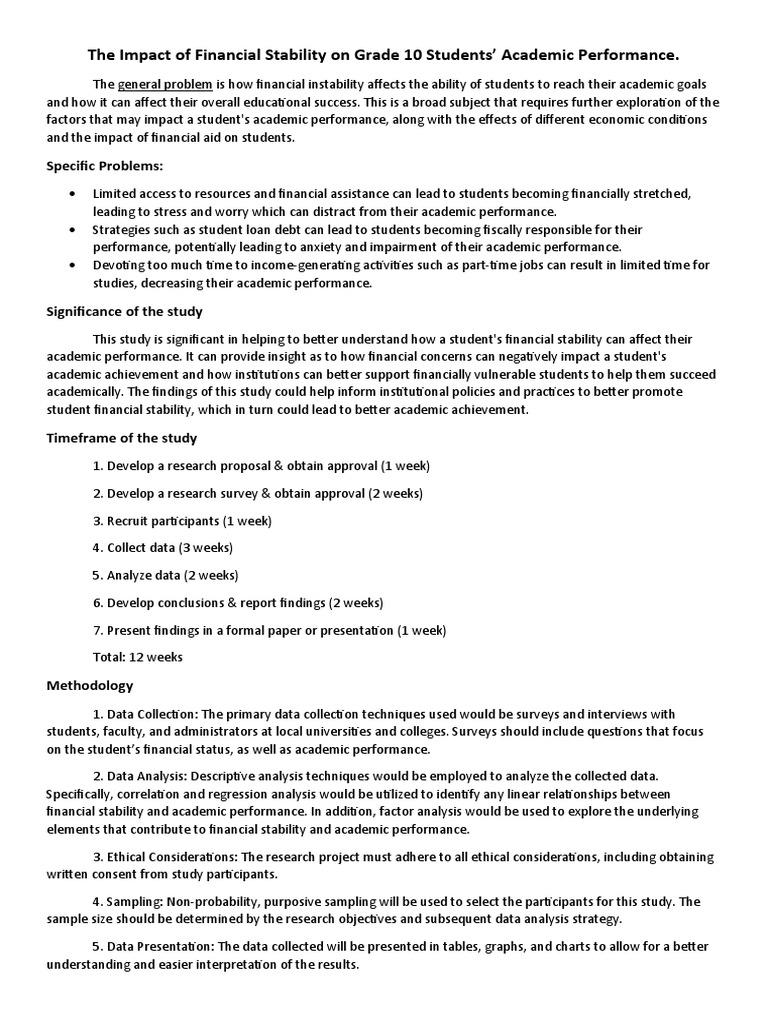 The Impact of Financial Stability On Student Academic Performance | PDF ...