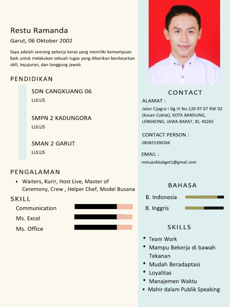 CV - Restu Ramanda 23 | PDF