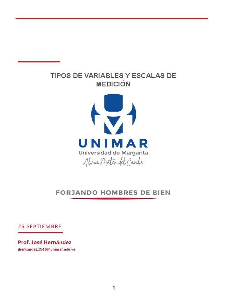 Variables y Escalas de Medicion | PDF | Nivel de medida | Estadísticas