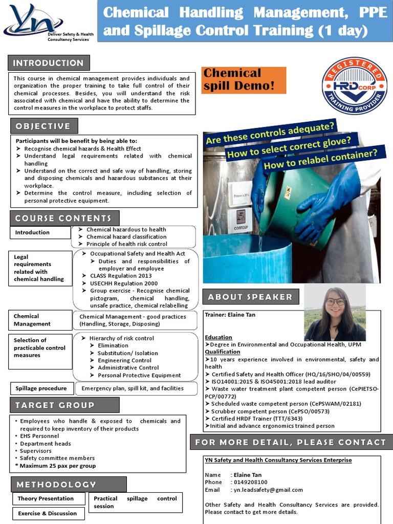 Chemical Handling and Safety Training | PDF | Occupational Safety And ...
