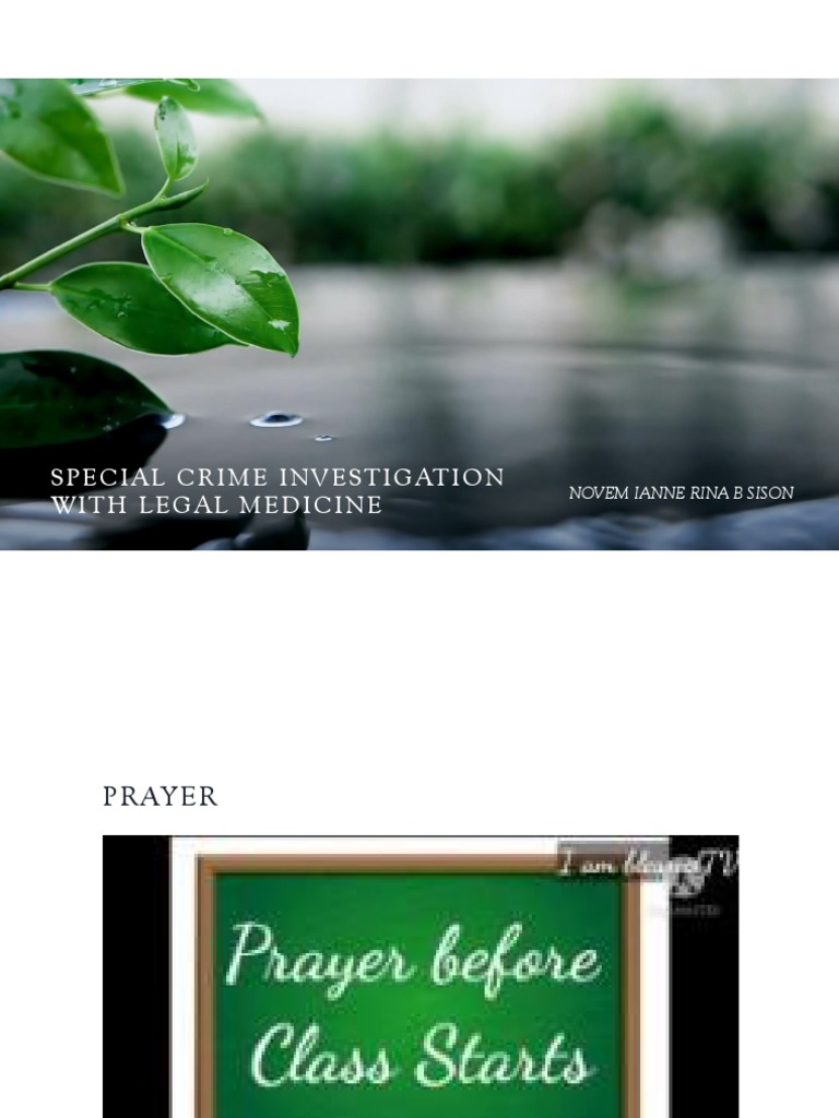 Final Special Crime Investigation With Legal Medicine Review | PDF | Pathology | Autopsy