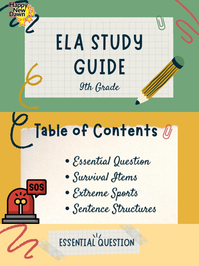 ELA Study Guide 9th Grade | PDF