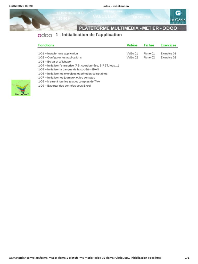Guide d'Initialisation Odoo | PDF