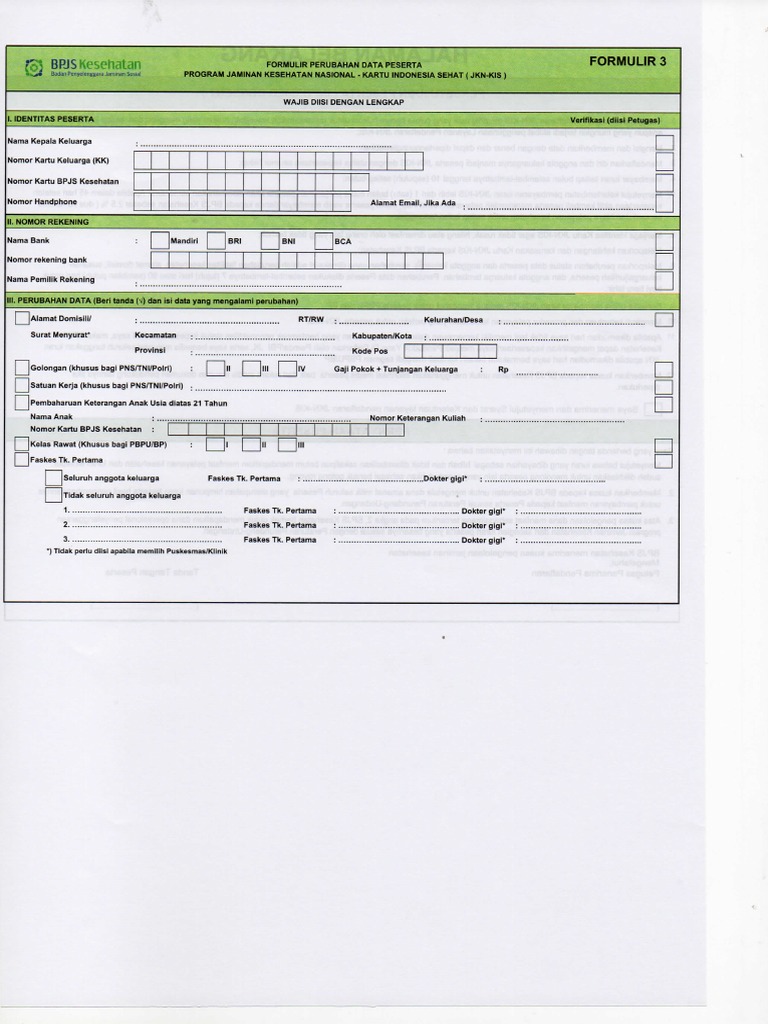 FDIP (Formulir Perubahan Klinik) | PDF