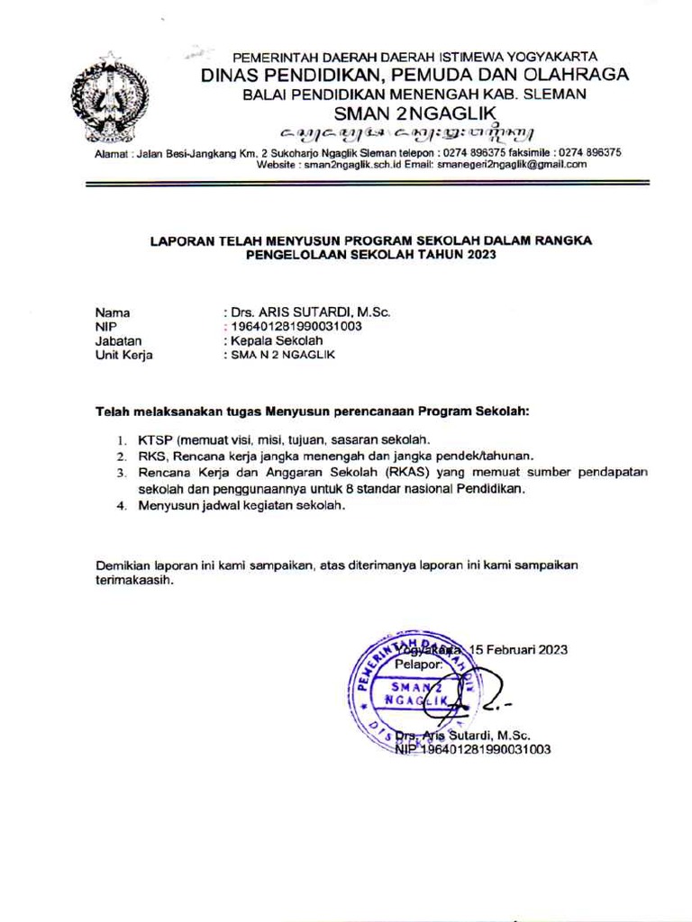 Laporan Program Sekolah | PDF