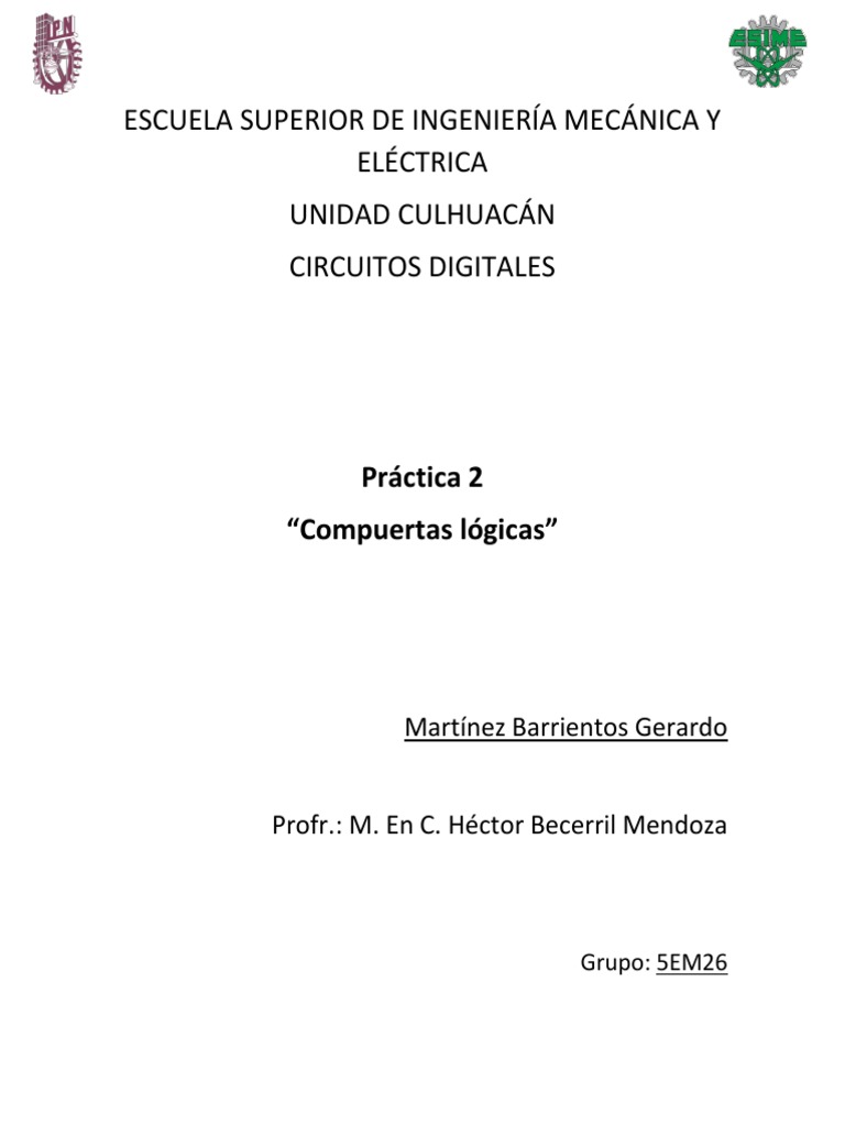 Práctica 2 | PDF | Puerta lógica | Cmos
