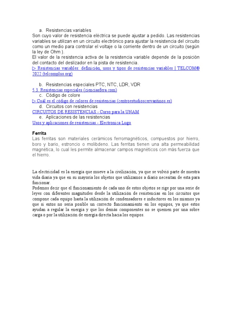 Resistencias Variables | PDF