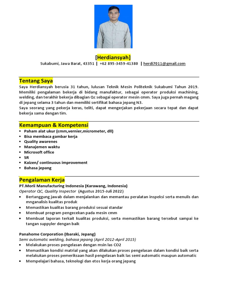 Contoh CV FIX-dikonversi | PDF