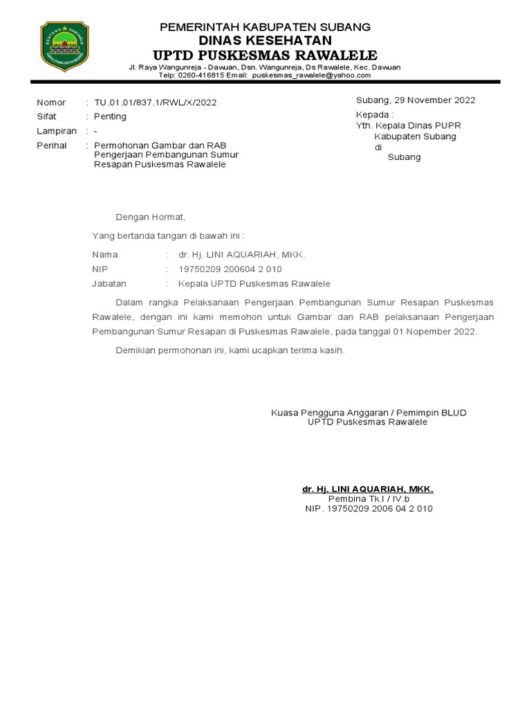 Surat Permohonan PUPR | PDF