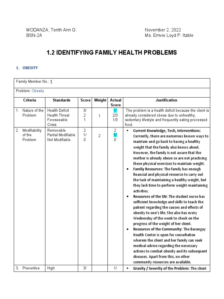 CHN Prioritization of Health Problems | PDF | Malnutrition | Obesity