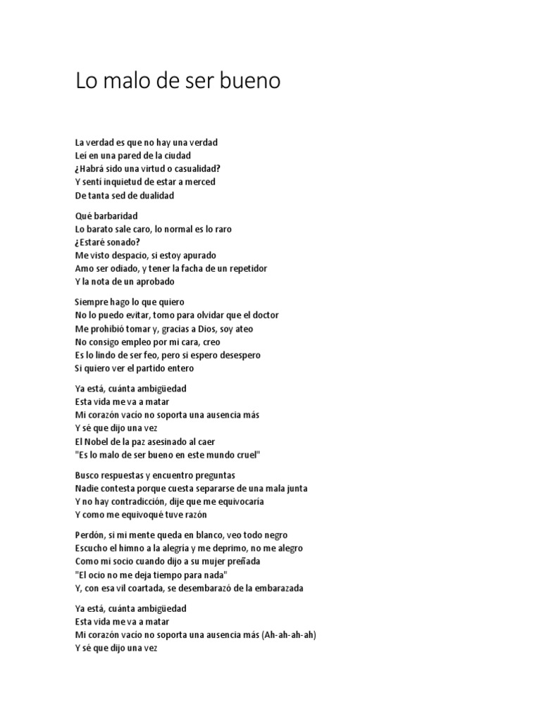 Lo malo de ser bueno en un mundo cruel | PDF | Poesía