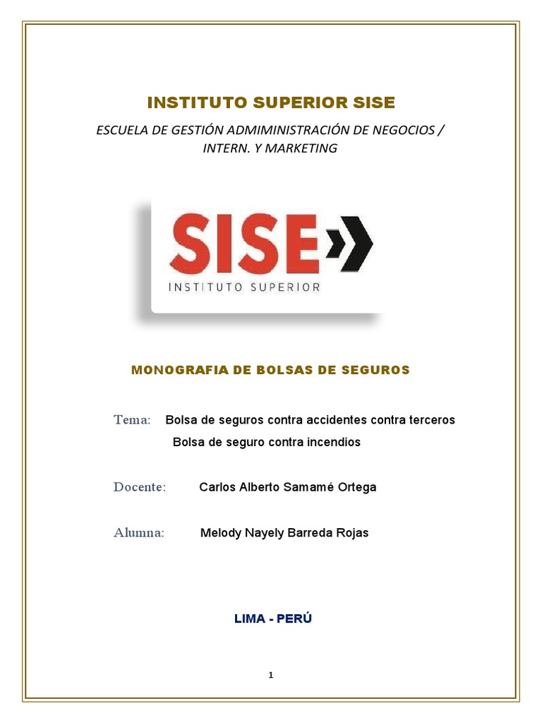 Monografia - BOLSAS DE SEGUROS | PDF | Seguro