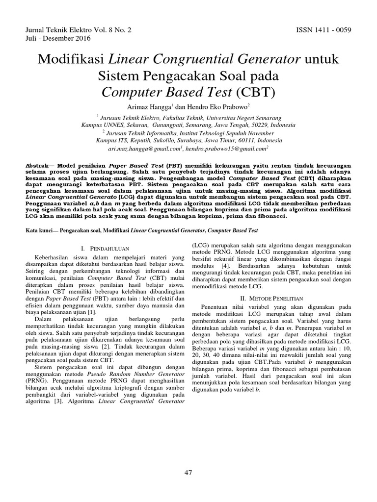 ID Modifikasi Linear Congruential Generator | PDF