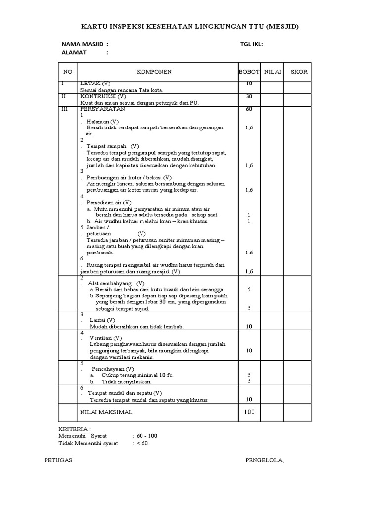 Format Ikl Mesjid | PDF