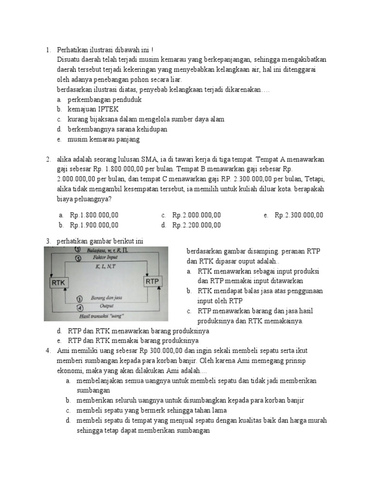 Soal PAS EKONOMI Kelas 12 | PDF | Bisnis | Pengelolaan Keuangan & Uang
