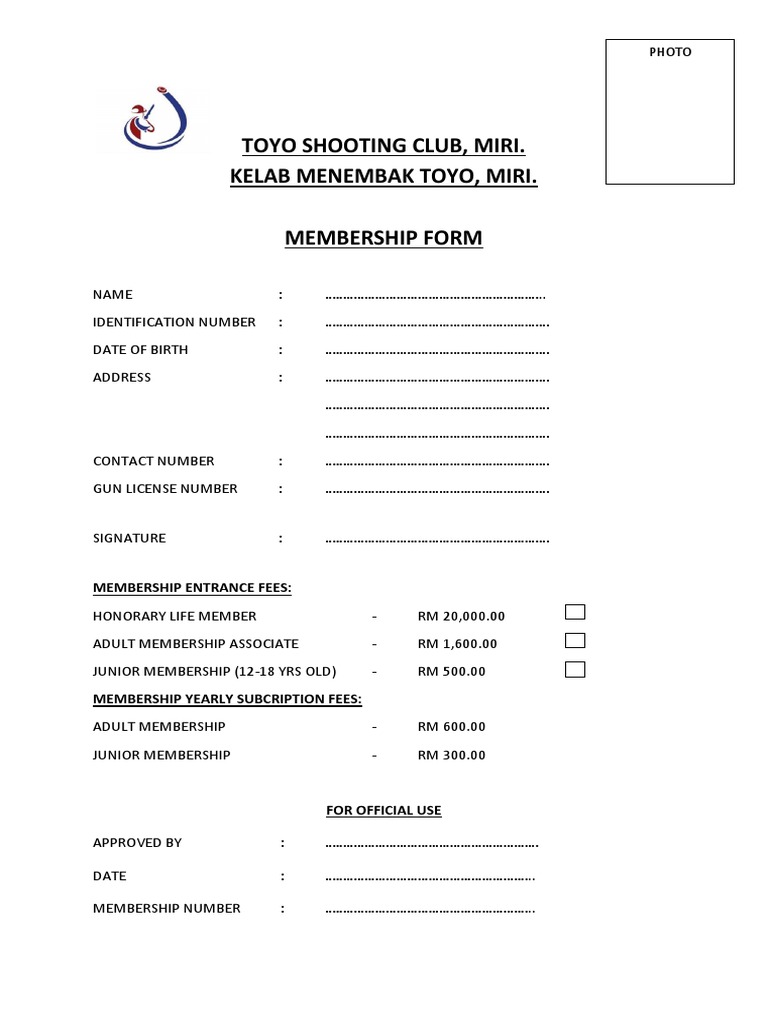 Toyo Shooting Club Membership Fees | PDF
