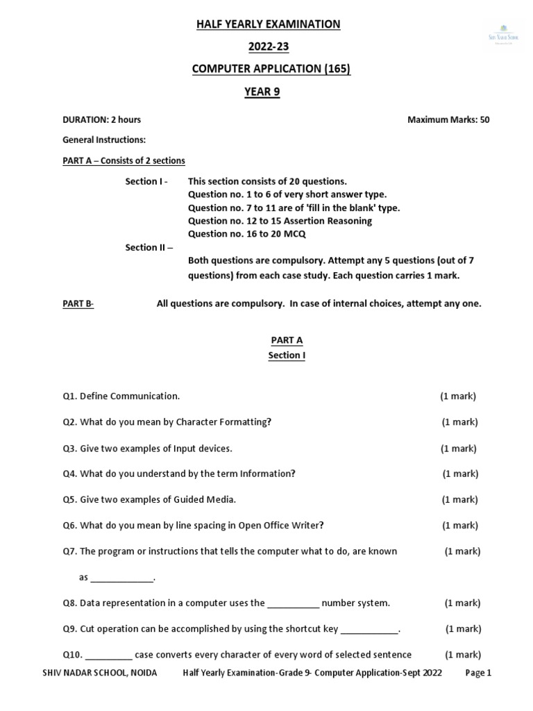 Grade 9 CA QP Sept 2022 | PDF | Antivirus Software | Computer Virus