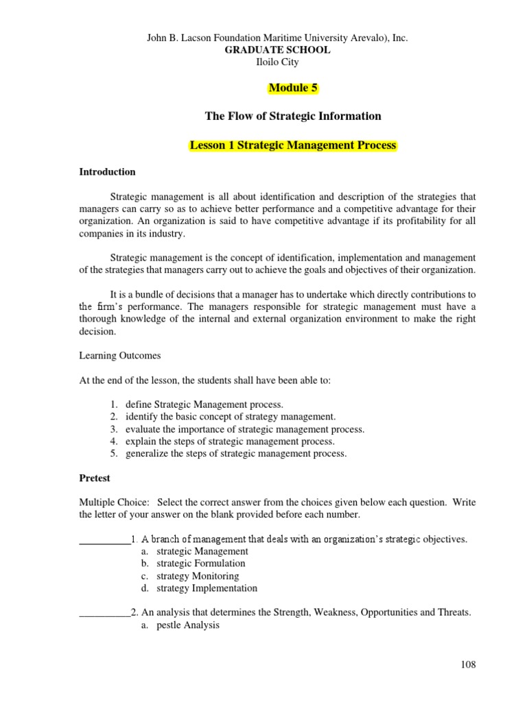 Corporate Strategy in Marine Industries - Module 5 | PDF | Strategic ...