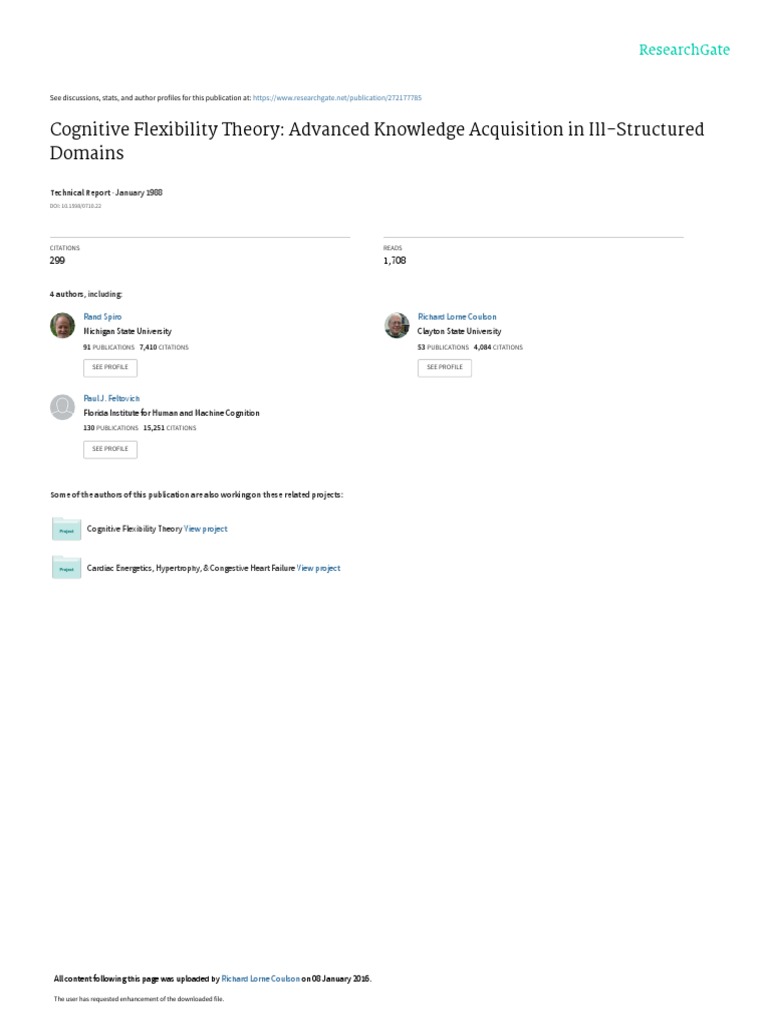 Cognitive Flexibility Theory | PDF | Concept | Conceptual Model