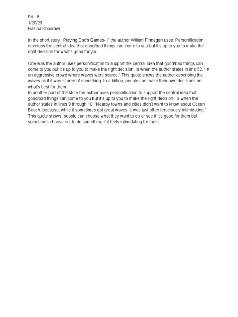 Hasina Khosrawi - Text Analysis Response Template Regents Review | PDF