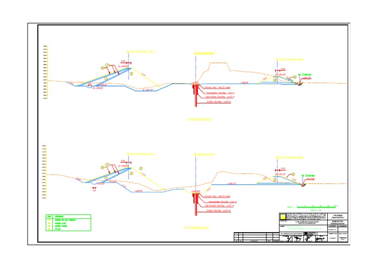 Coffer Dam - Potongan Melintang Cofferdam b5 - b6 | PDF