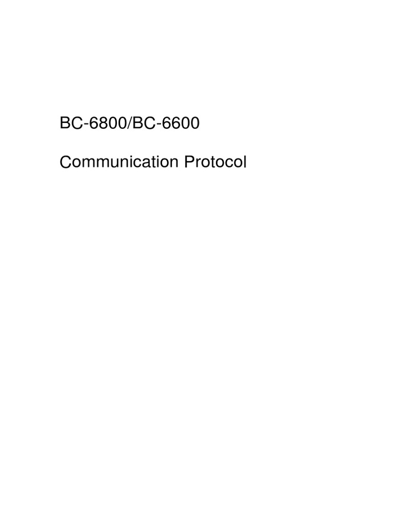BC-6800 - BC-6600 - Communication Protocol - V9.0 - EN | PDF ...