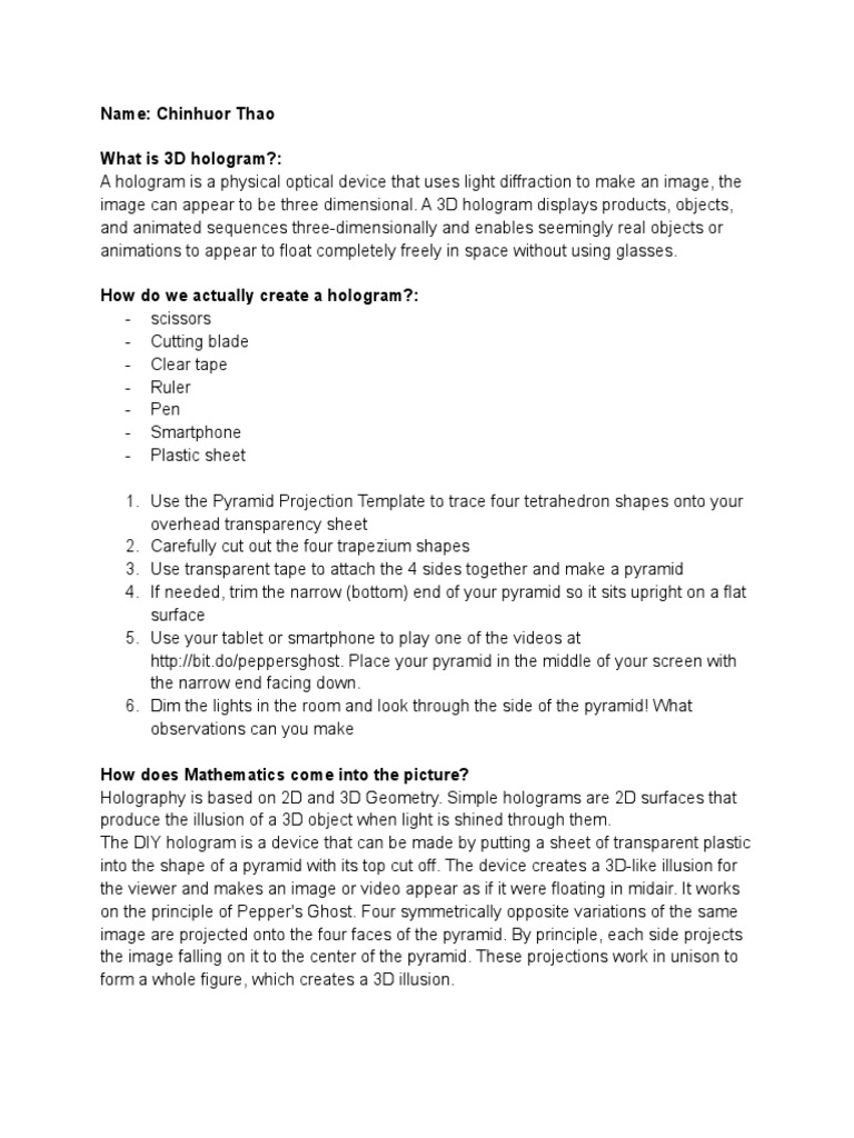 Hologram | PDF | Holography | Shape