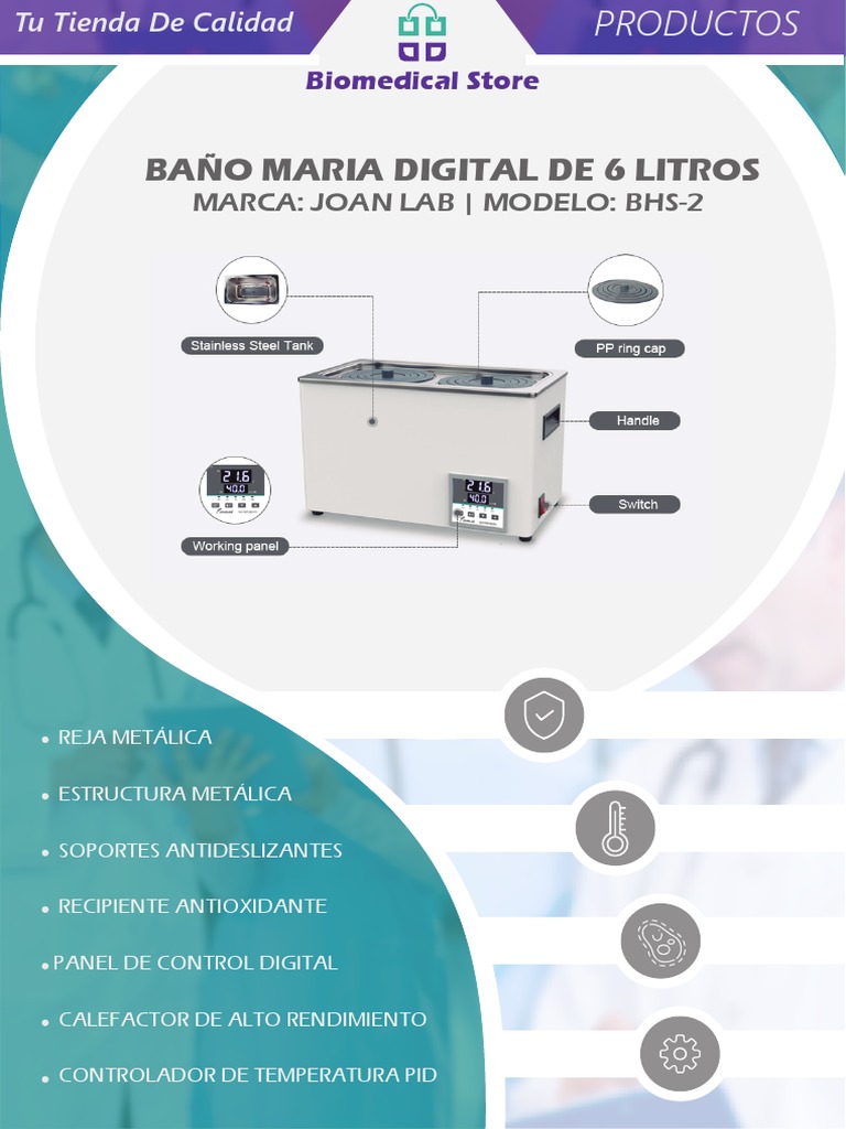 Baño Maria Digital de 6 Litros - Joan Lab - Bhs-2 | PDF