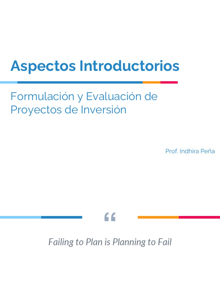 Aspectos Introductorios FyE de Proyectos_agosto 2022 | PDF | Planificación | Gestión de proyectos