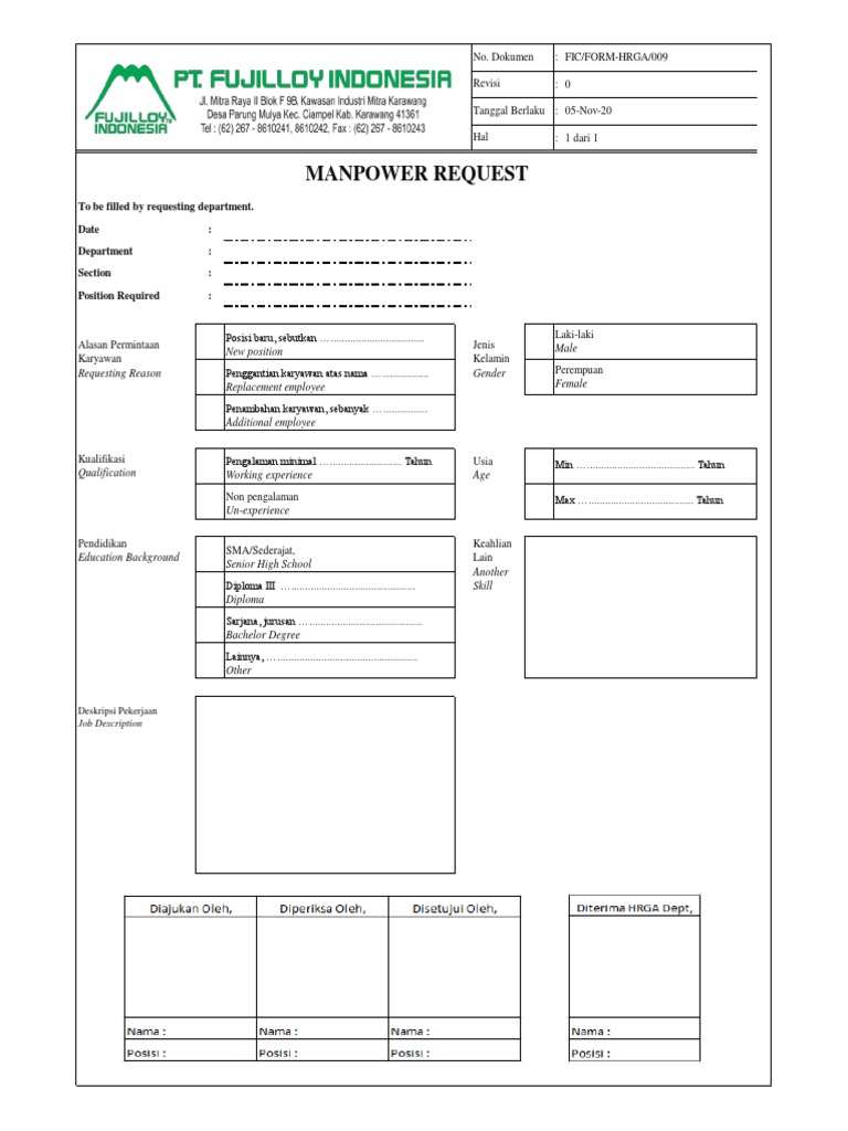 Man Power Request | PDF