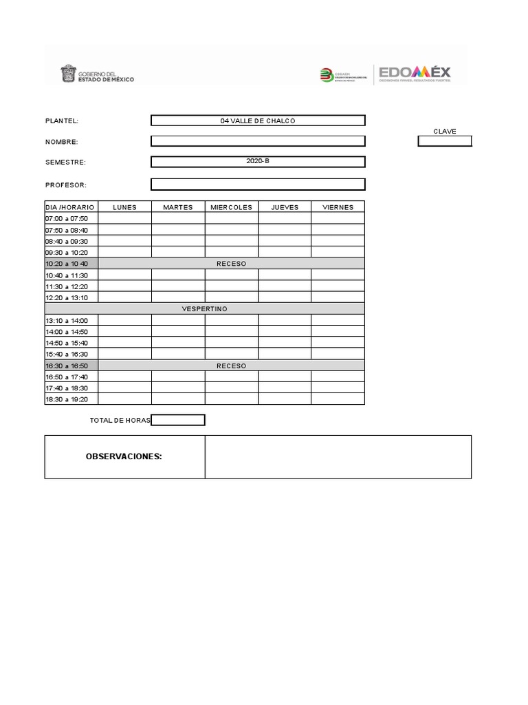 Formato de Disponibilidad | PDF