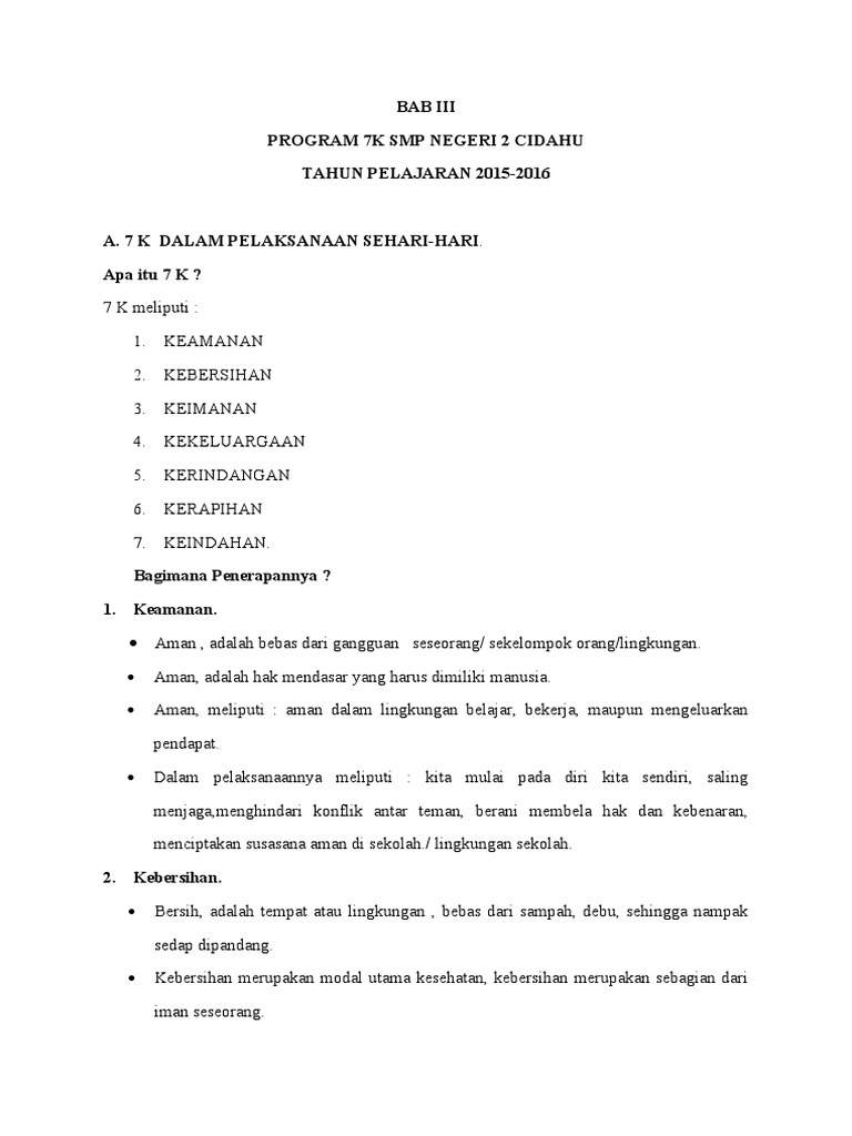 Laporan Program 7k | PDF