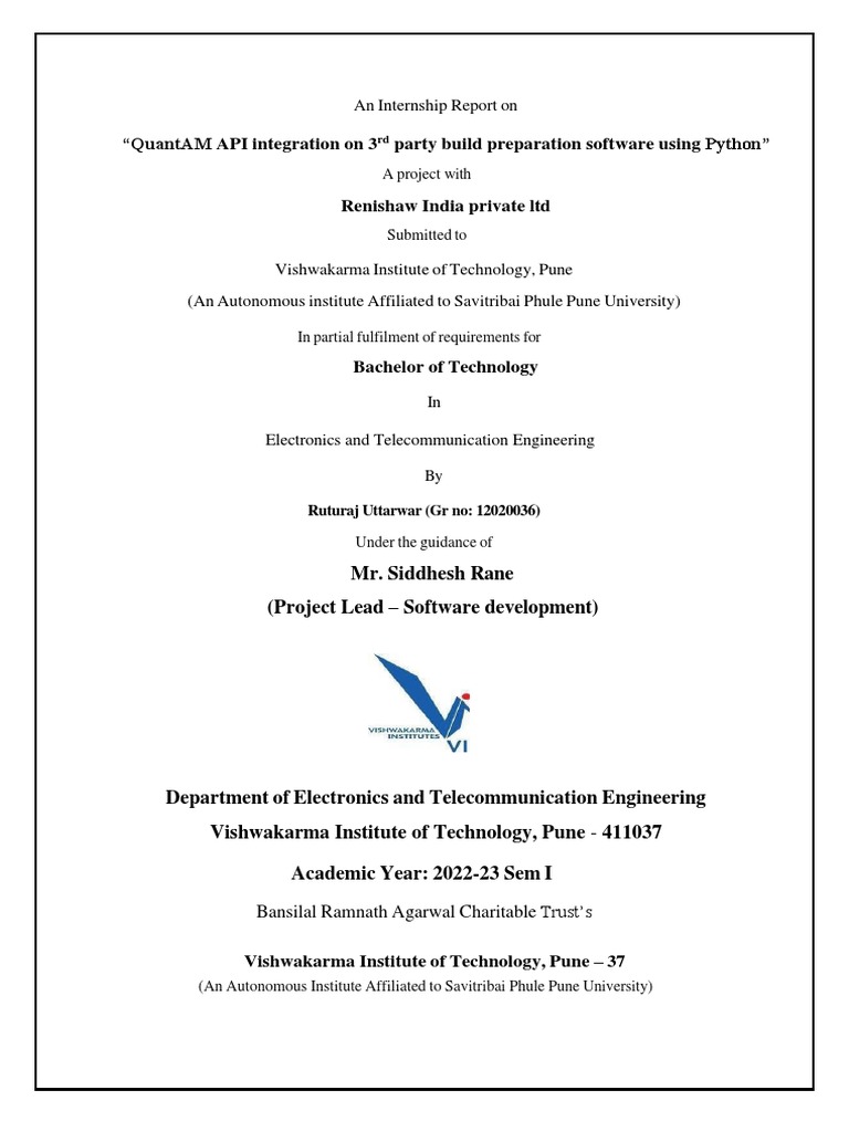 Internship Report Final | PDF | 3 D Printing | Computer Aided Design