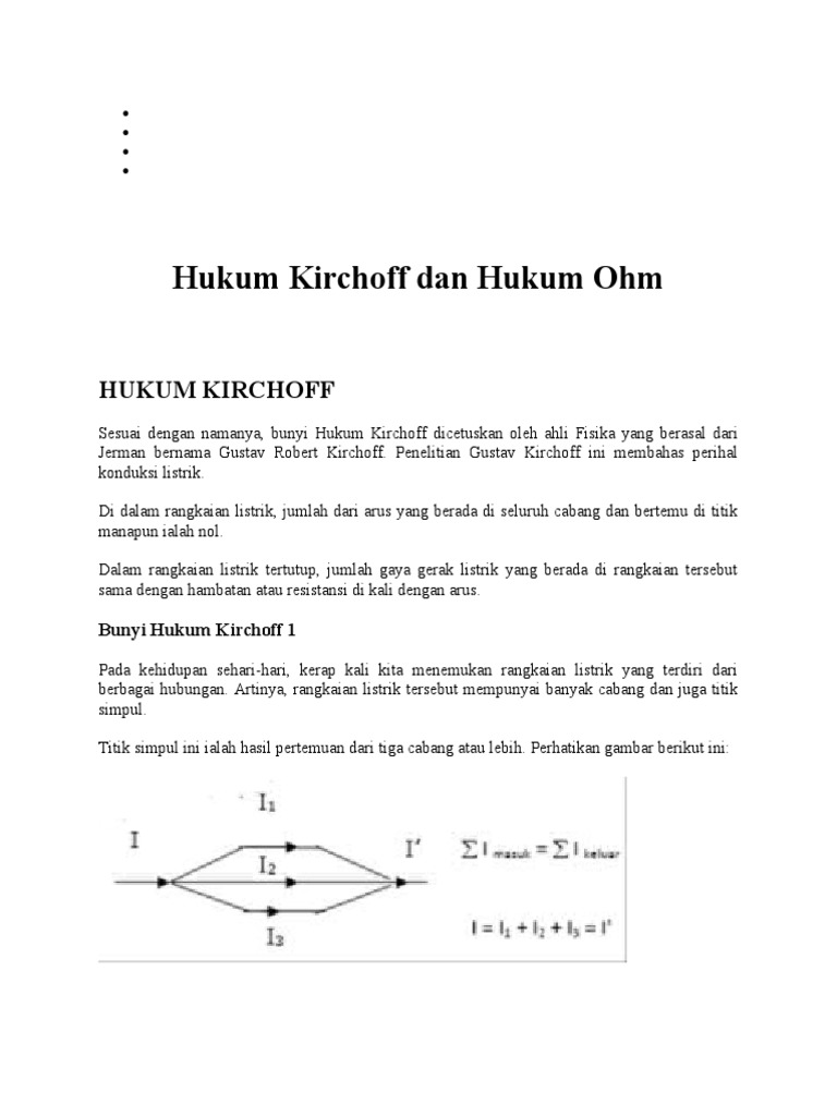 Hukum Kirchoff Dan Hukum Ohm 27-9-2022 | PDF | Sains & Matematika