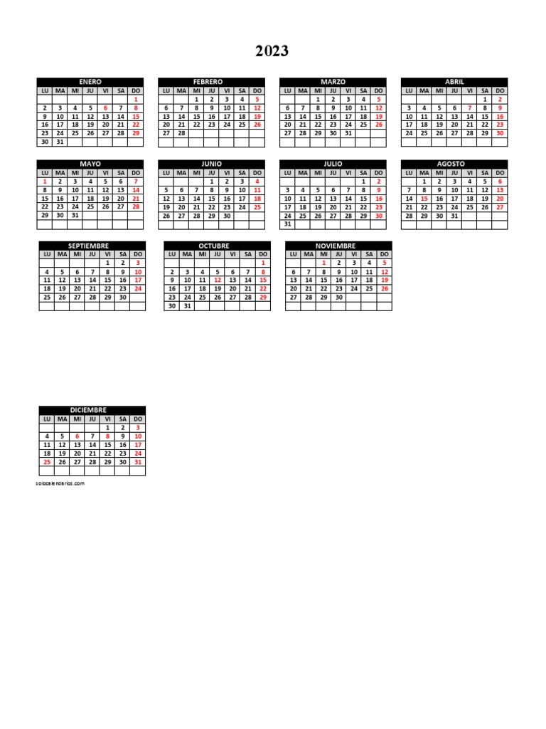 Calendario 2023 Word | PDF