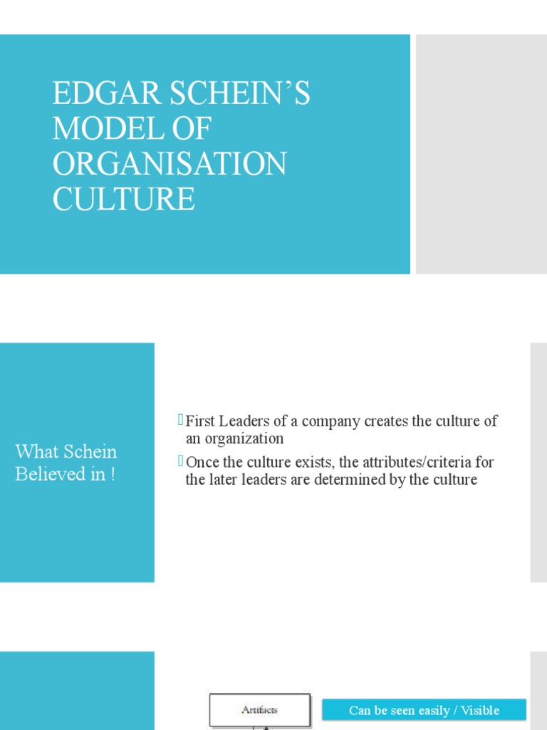 Edgar Schien's Model of Organisation Culture | PDF