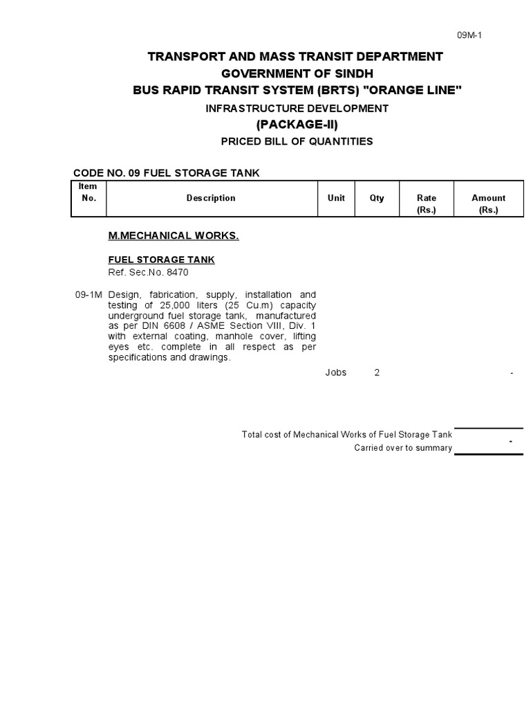 BOQ-Orange Line | PDF