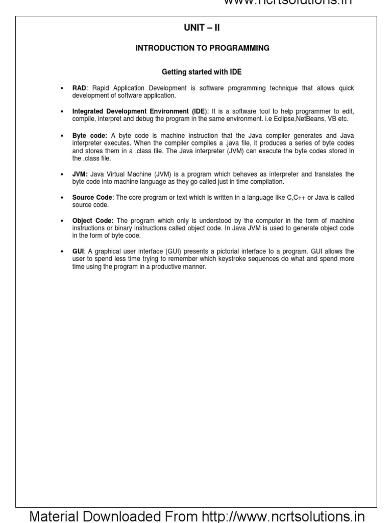03 Notes Introduction To Programming Pdf Data Type Integer Computer Science 
