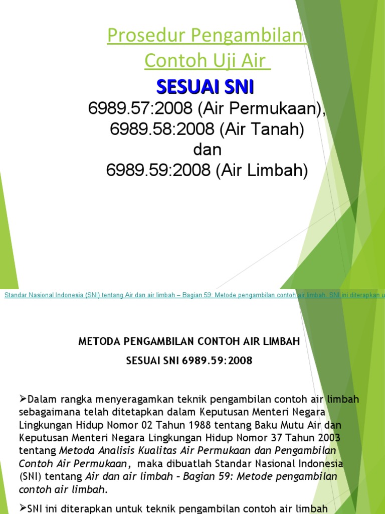 Pengambilan Sampel Air Limbah SNI 6989.5 | PDF