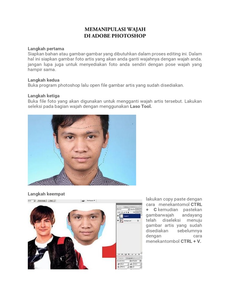 Panduan Mengganti Wajah di Photoshop | PDF