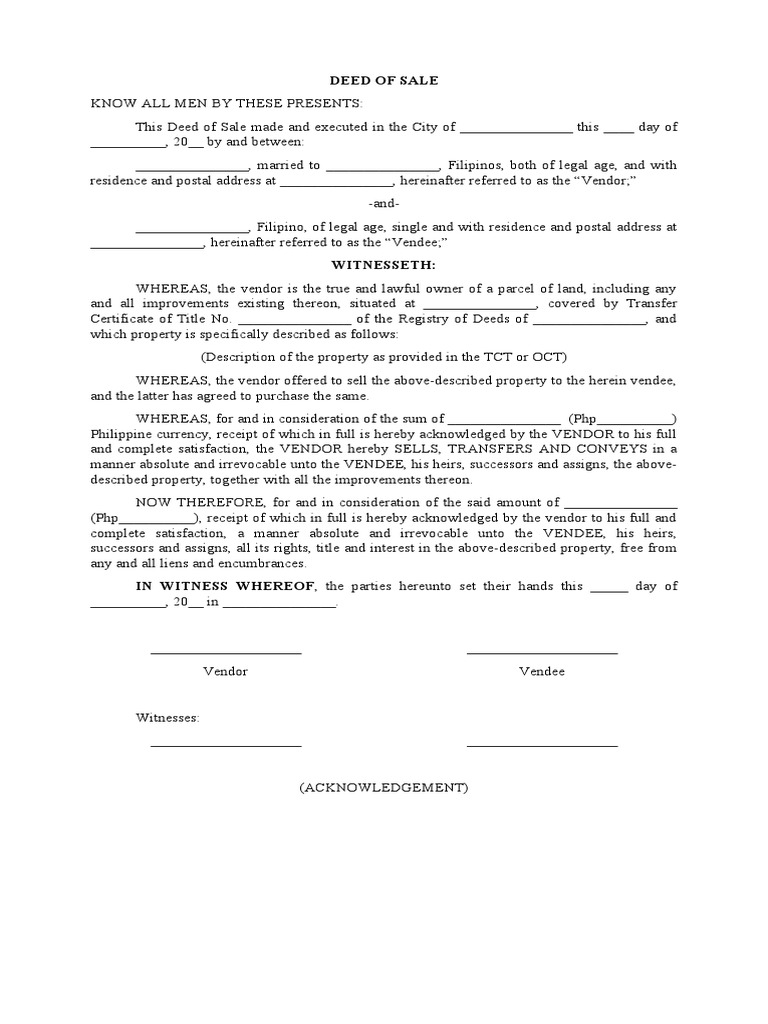 Forms | PDF | Sales | Deed