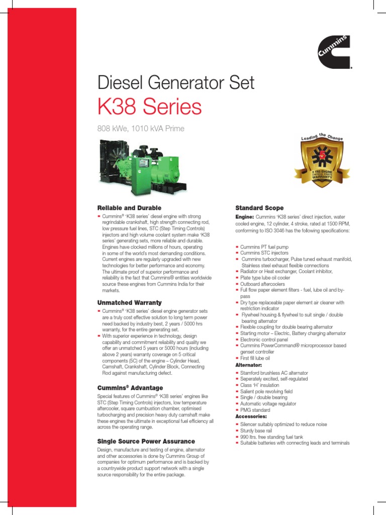 Cummins K38 | PDF | Diesel Engine | Engines