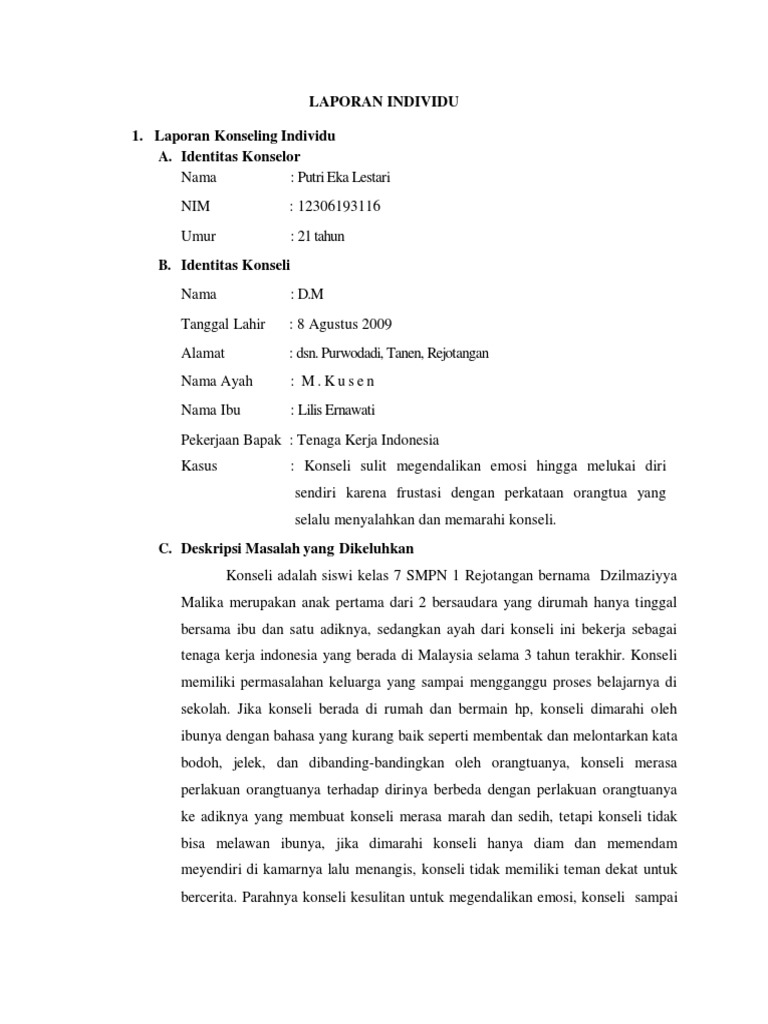 Laporan Individu Magang Putri Eka | PDF | Karier & Perkembangan | Pengembangan Diri