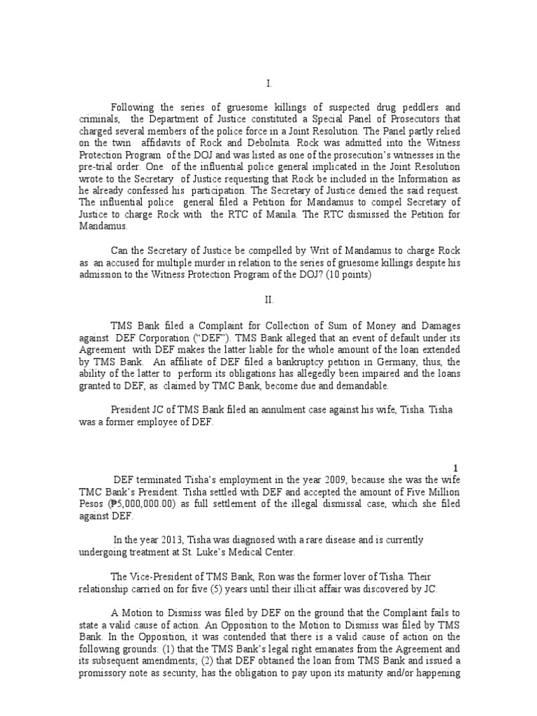 Civil Procedure SBCA Final Exam June 2021 | PDF | Appeal | Certiorari