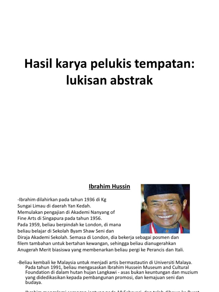 Hasil Karya Pelukis Tempatan | PDF