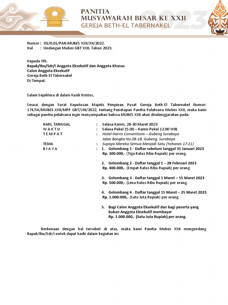 Undangan Mubes 2023 | PDF