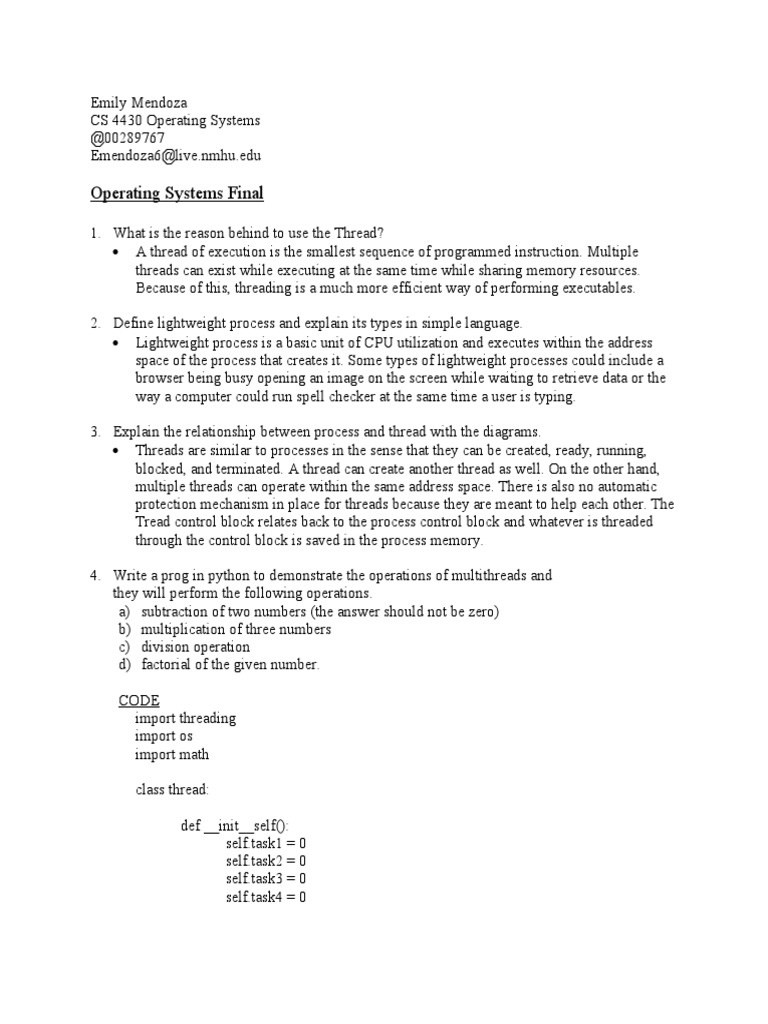 OSFinal | PDF | Process (Computing) | Scheduling (Computing)