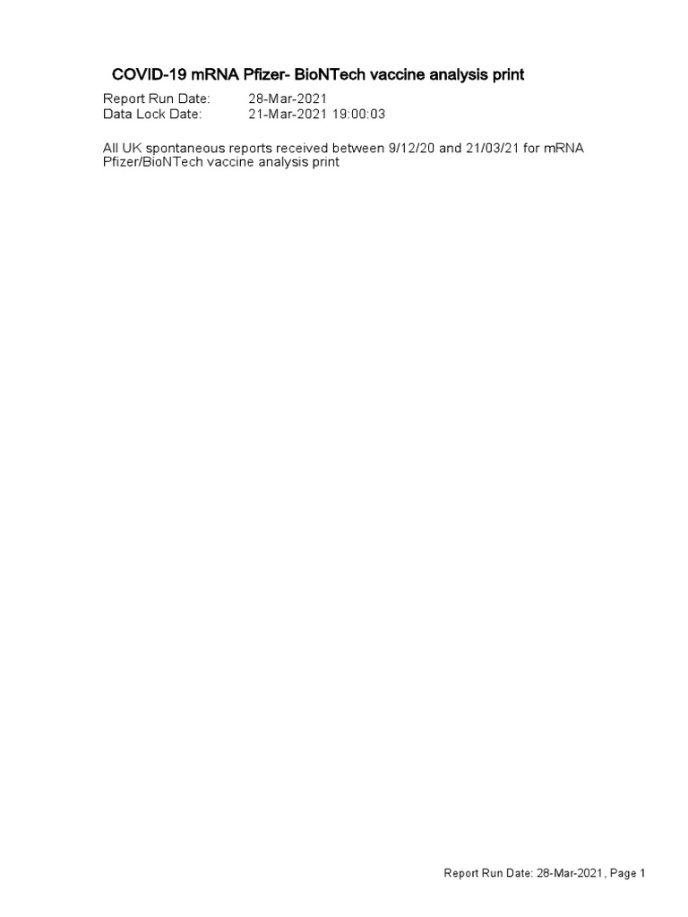 COVID-19 mRNA Pfizer-BioNTech Vaccine Analysis Print | PDF | Heart ...