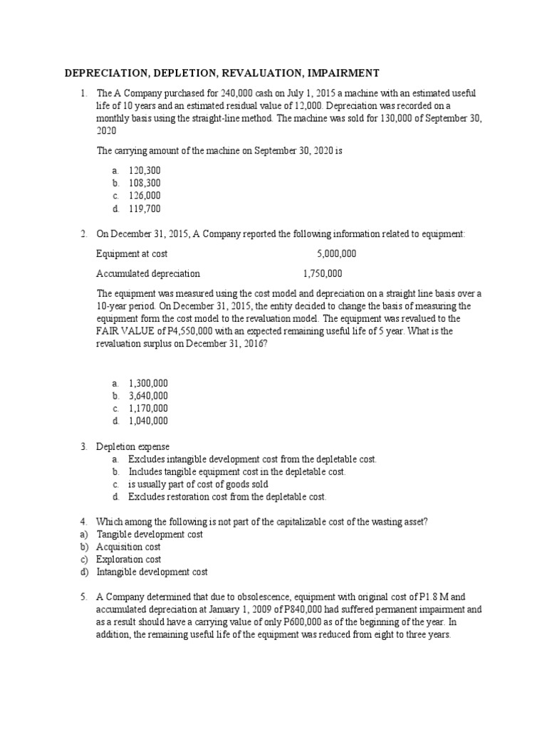 DEPRECIATION | PDF | Depreciation | Cost